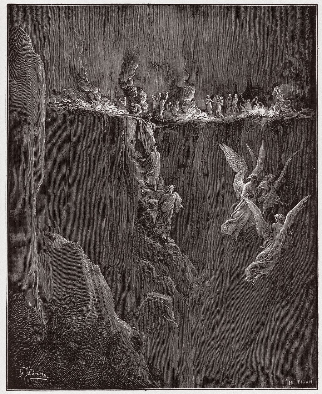 The Divine Comedy, Purgatorio, Canto 25: Virgil and Dante ascend to the ...