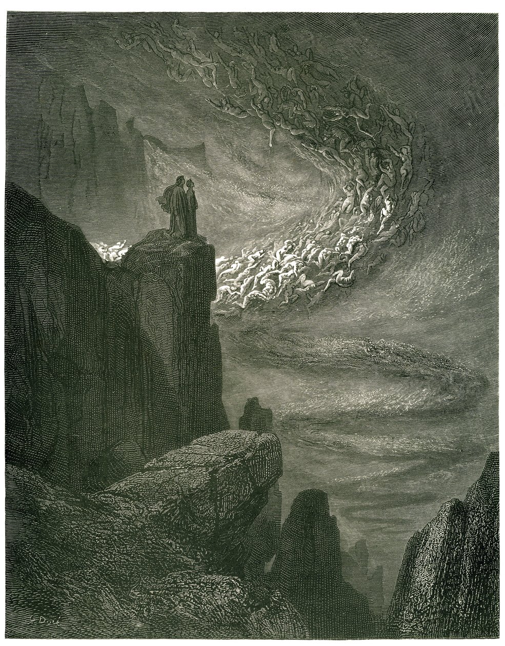 The Hell of Dante Alighieri (The Divine Comedy) illustrated by Gustave Dore. French edition of 1861