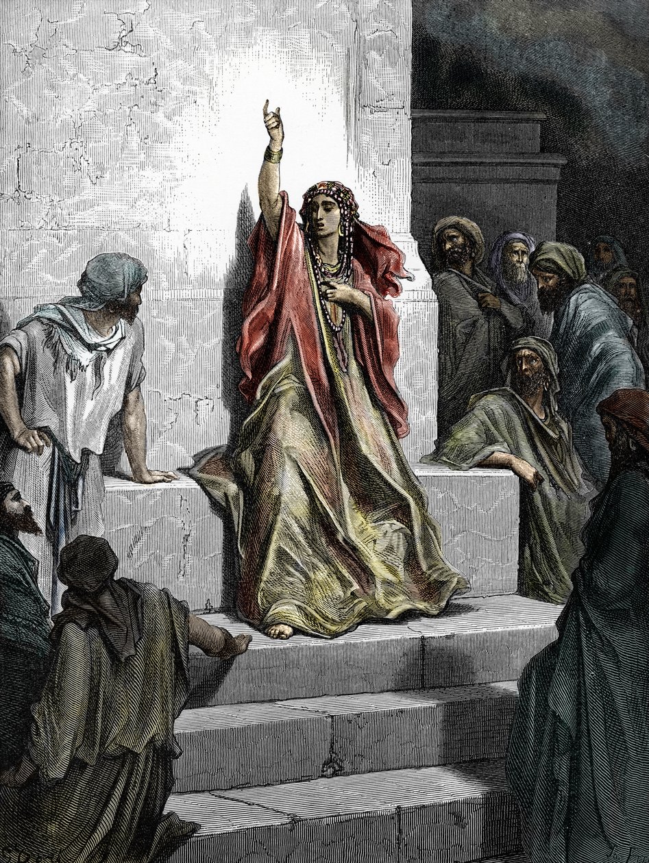 The Prophetess Deborah (Prophetess Debora) Engraving from “Bible ...