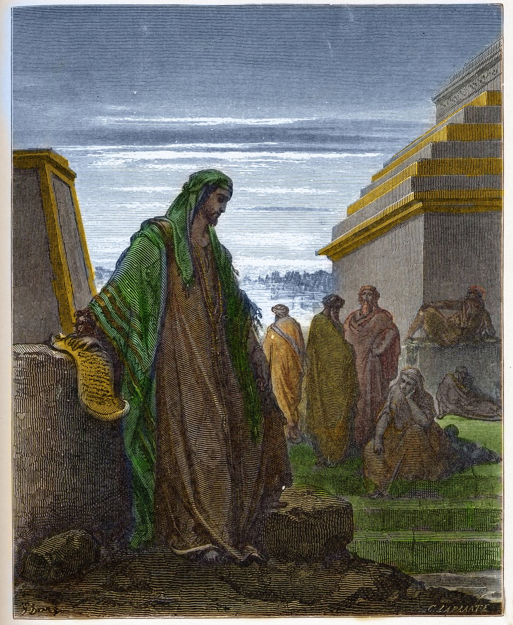 The Prophet Daniel - Engraving from 'The Dore Bible' by Gustave Dore