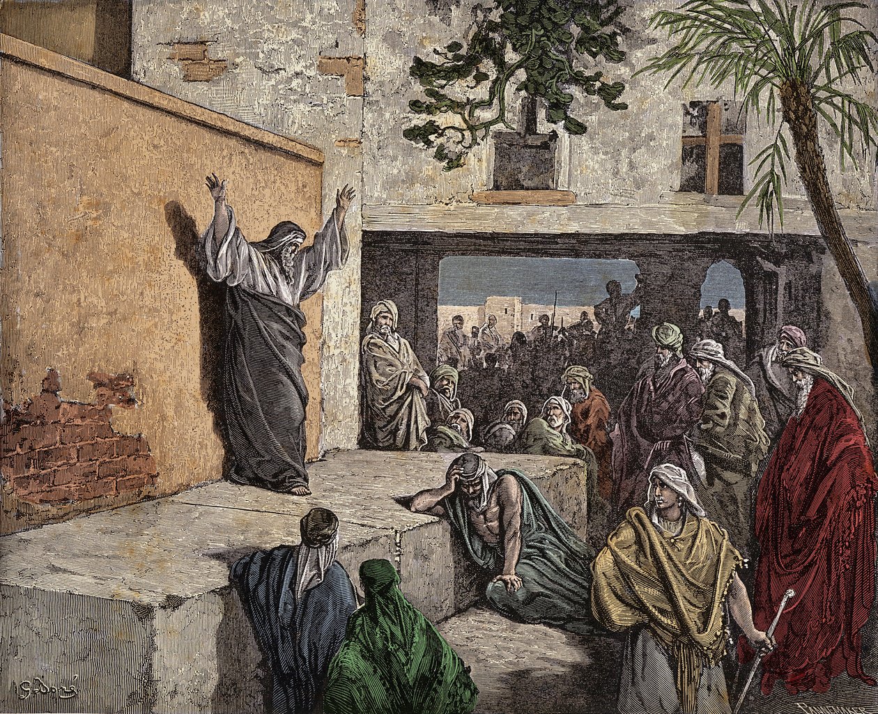 The prophet Micah exhorting the people of Israel to penitence ...