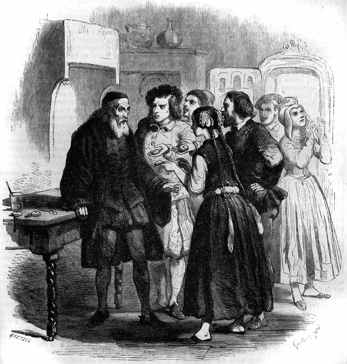 The Geneva people bring their watches to Zacharius. Illustration of ...