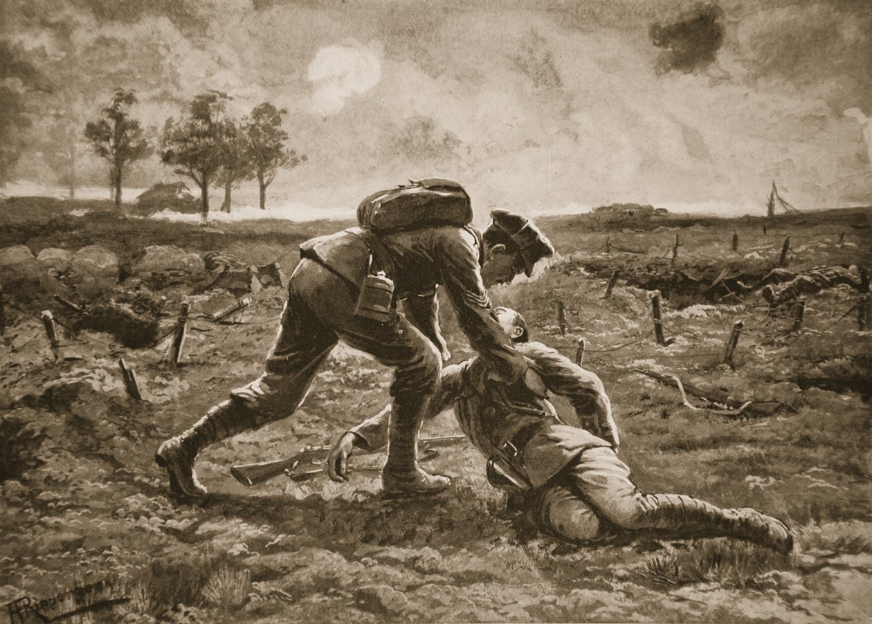 Sergeant Fuller Runs Forward, Under a Terrific Fire, to Rescue His ...