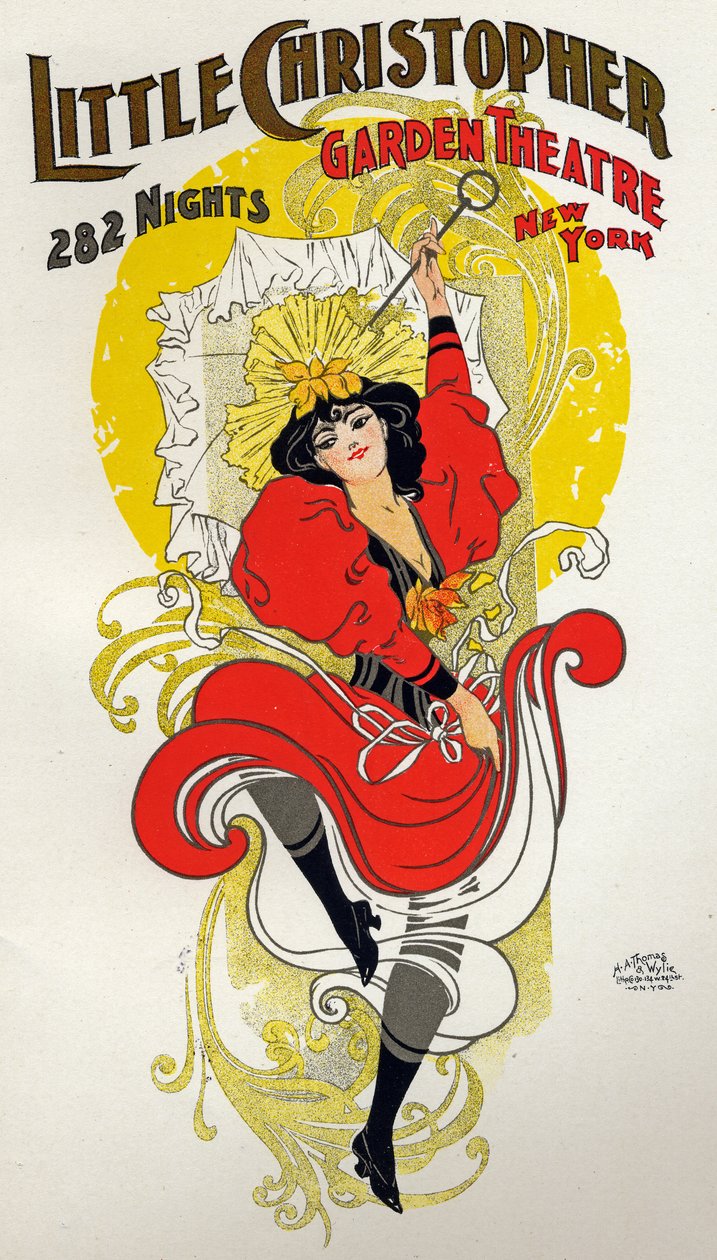 Cancan Dancer. Poster by H.A. Thomas for a Show at the Little ...