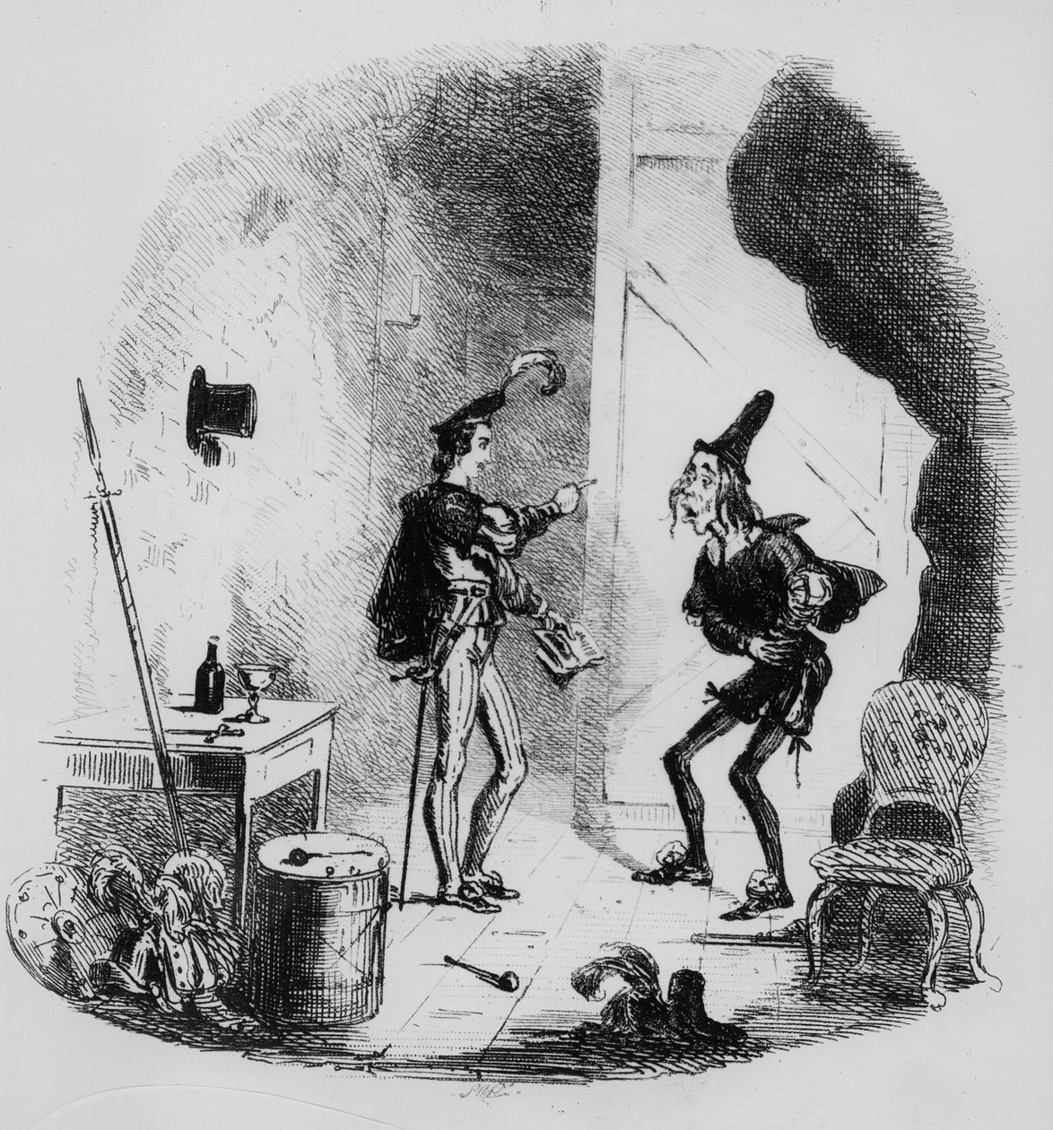 Nicholas Instructs Smike in the Art of Acting, Illustration from ...