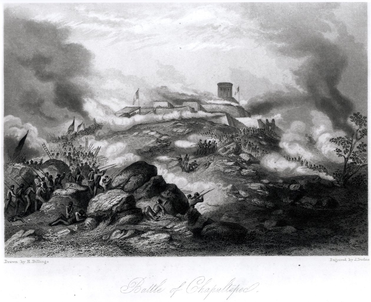 The Battle of Chapultepec, engraved by J. Duthie