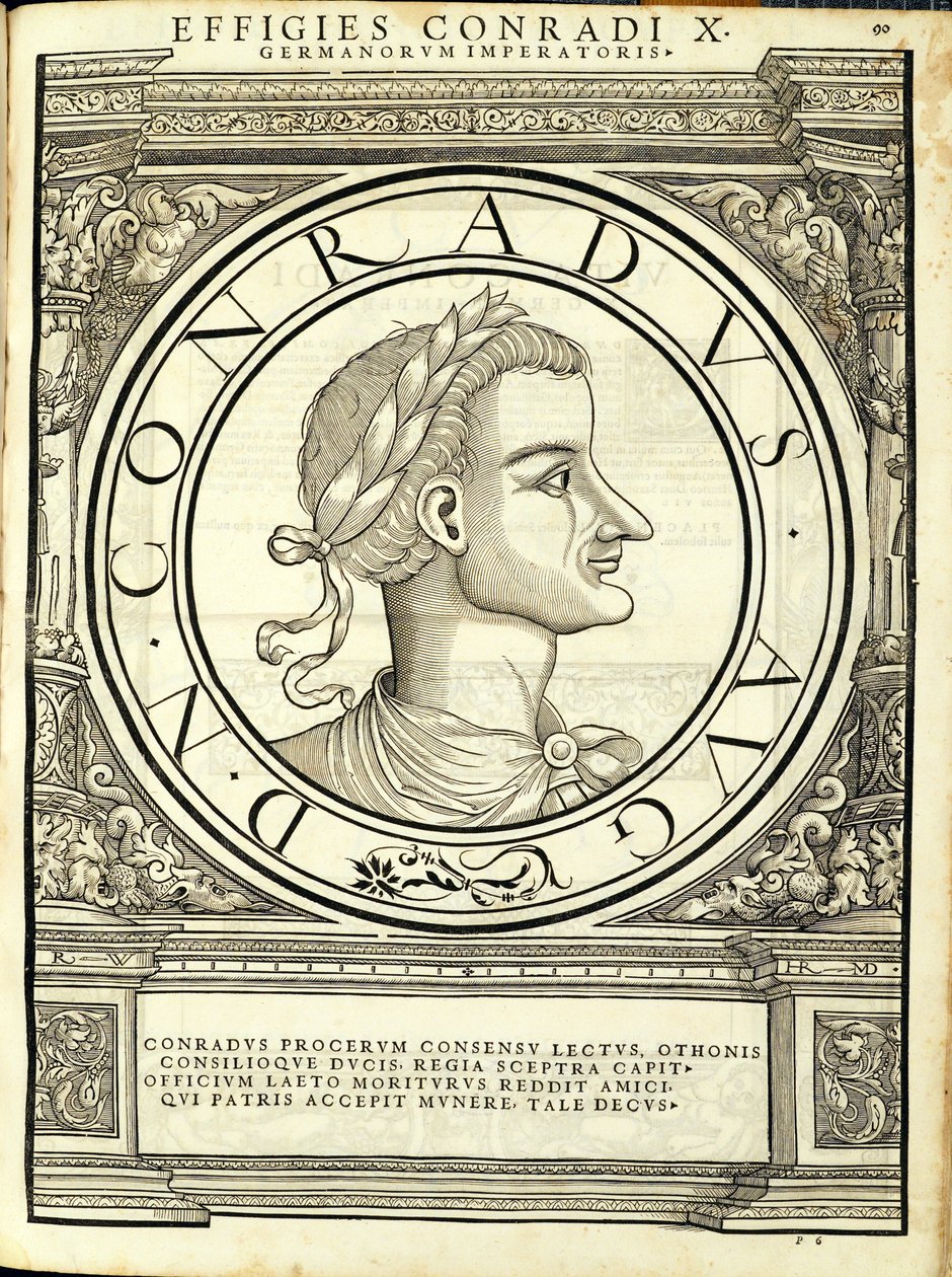 Conradus I, illustration from Imperatorum Romanorum Omnium Orientalium ...