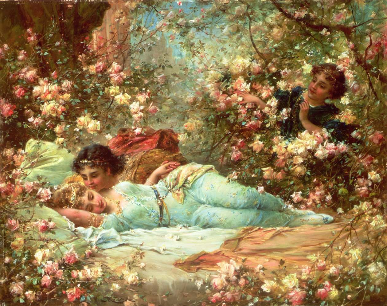 The Rose Bower by Hans Zatzka: Premium art reproduction