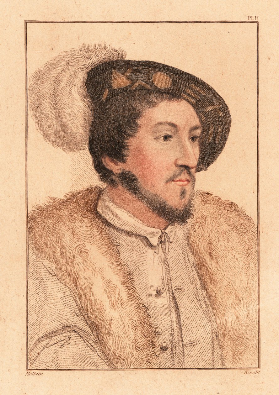 Portrait of an unknown man, court of King Henry VIII, c. 1532 (engraving)