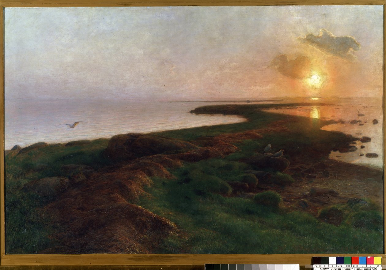 Sunset in a lagoon. Painting by Hans Ole Brasen, 1897. Museum of Fine ...