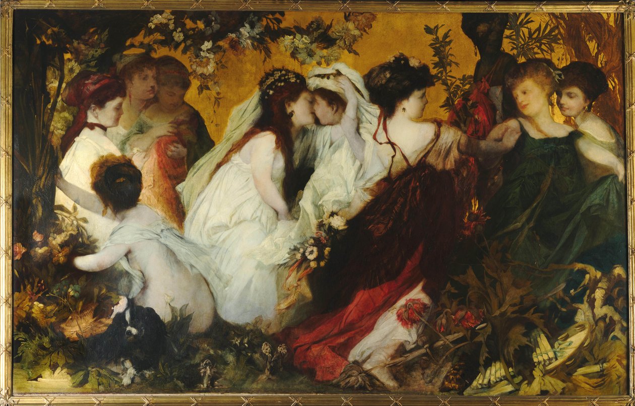 Modern Amoretti, Triptych (right panel) by Hans Makart