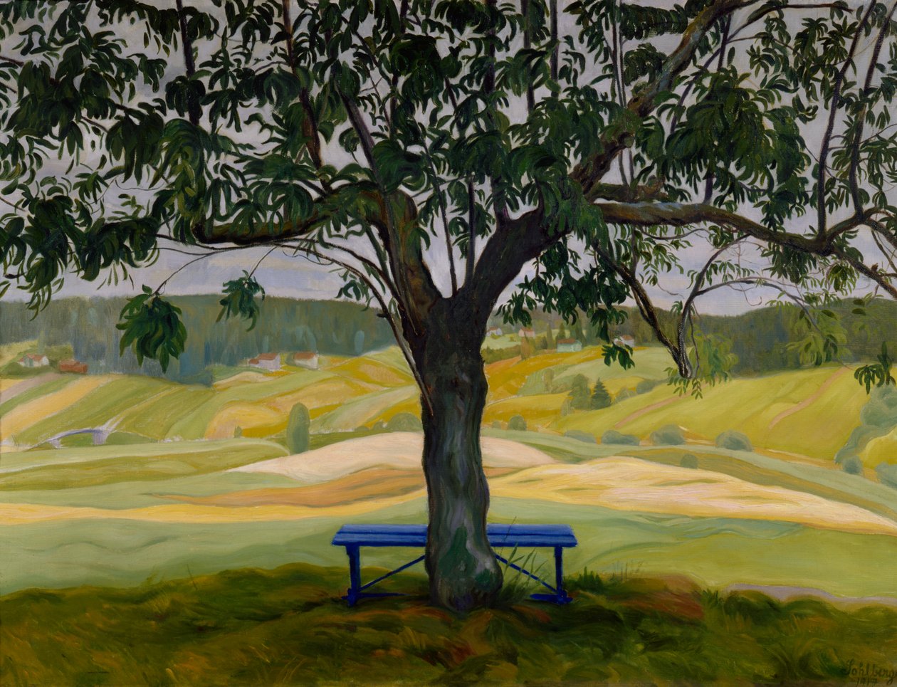 The Blue Bench by Harald Oscar Sohlberg: Buy fine art prints