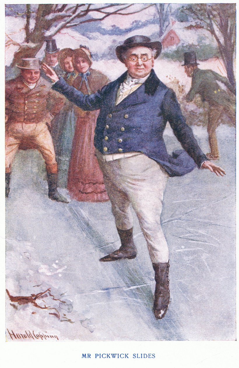 Mr Pickwick slides by Harold Copping: Buy fine art print