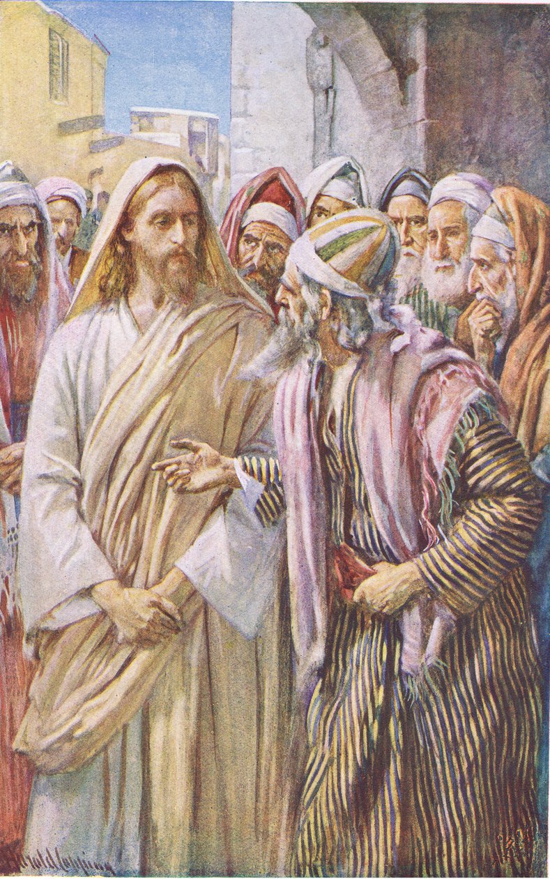 The question of the Sadducees, illustration from Harold Copping ...