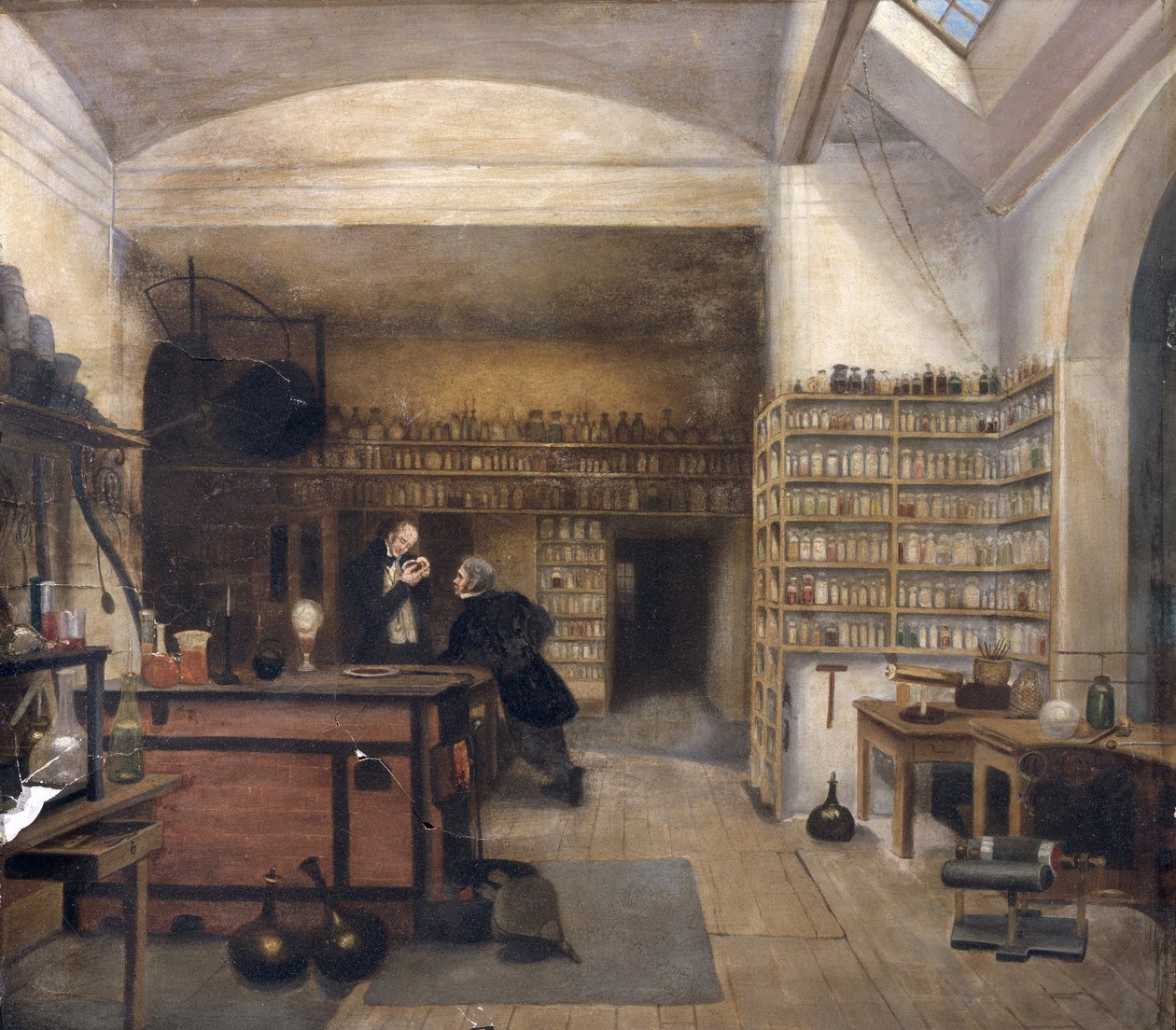 Michael Faraday in his Basement Laboratory, 1852