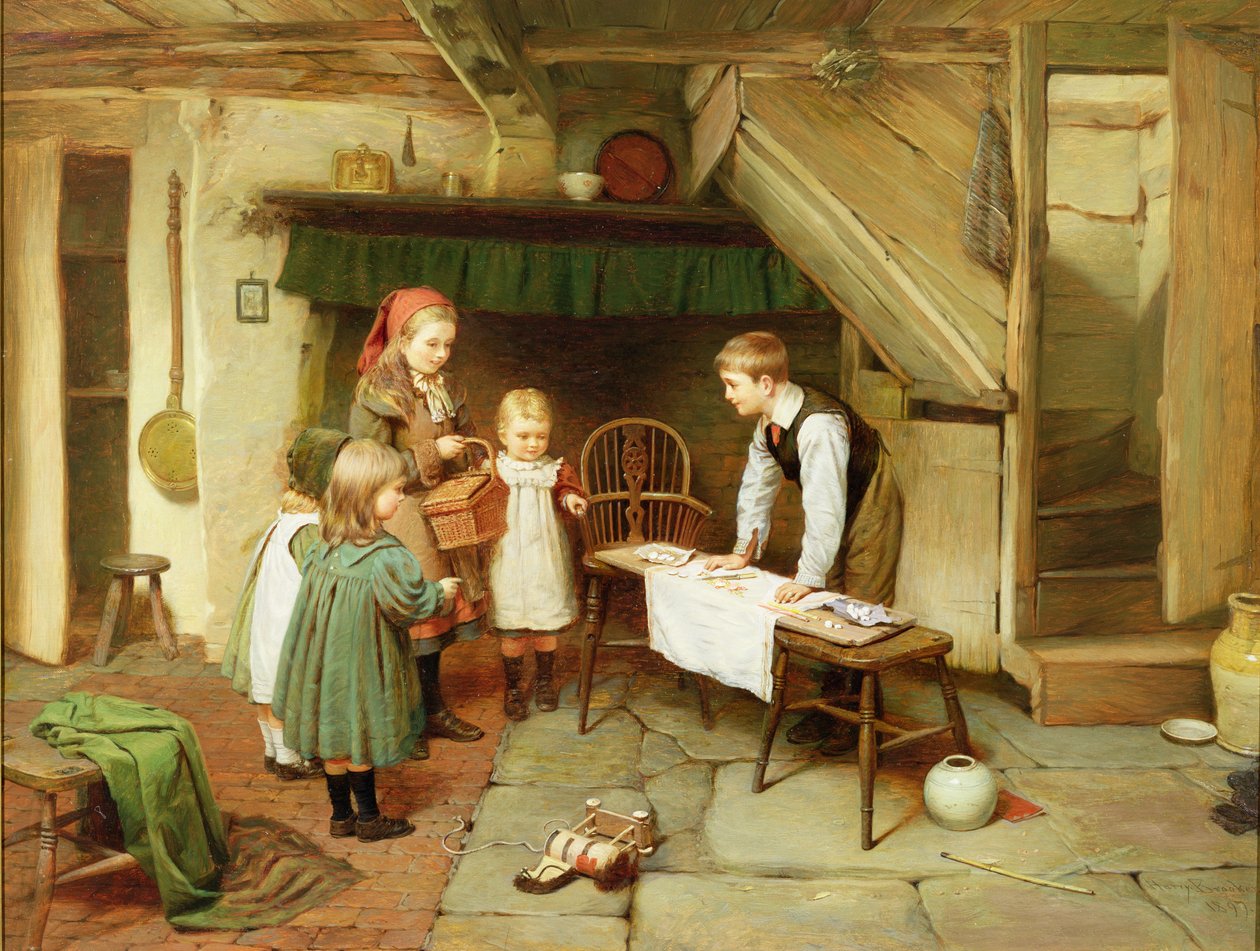 A Visit to the Sweet Shop by Harry Brooker: Fine art print