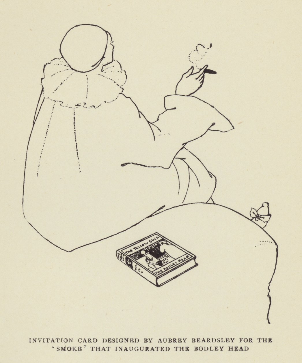 Invitation card designed by Aubrey Beardsley for the Smoke that ...