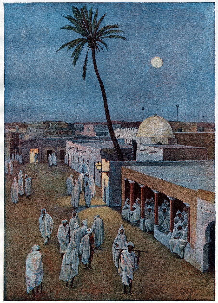 Tozeur (Tunisia) in the Evening by Sir Henry Hamilton Johnston (1903)
