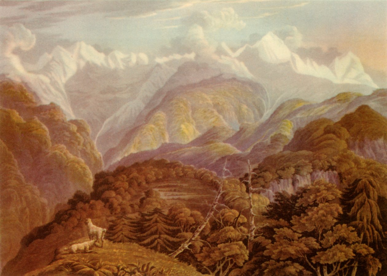 The Valley of the Jumna Showing the Two Grand Peaks of Bunder Punch, 1946