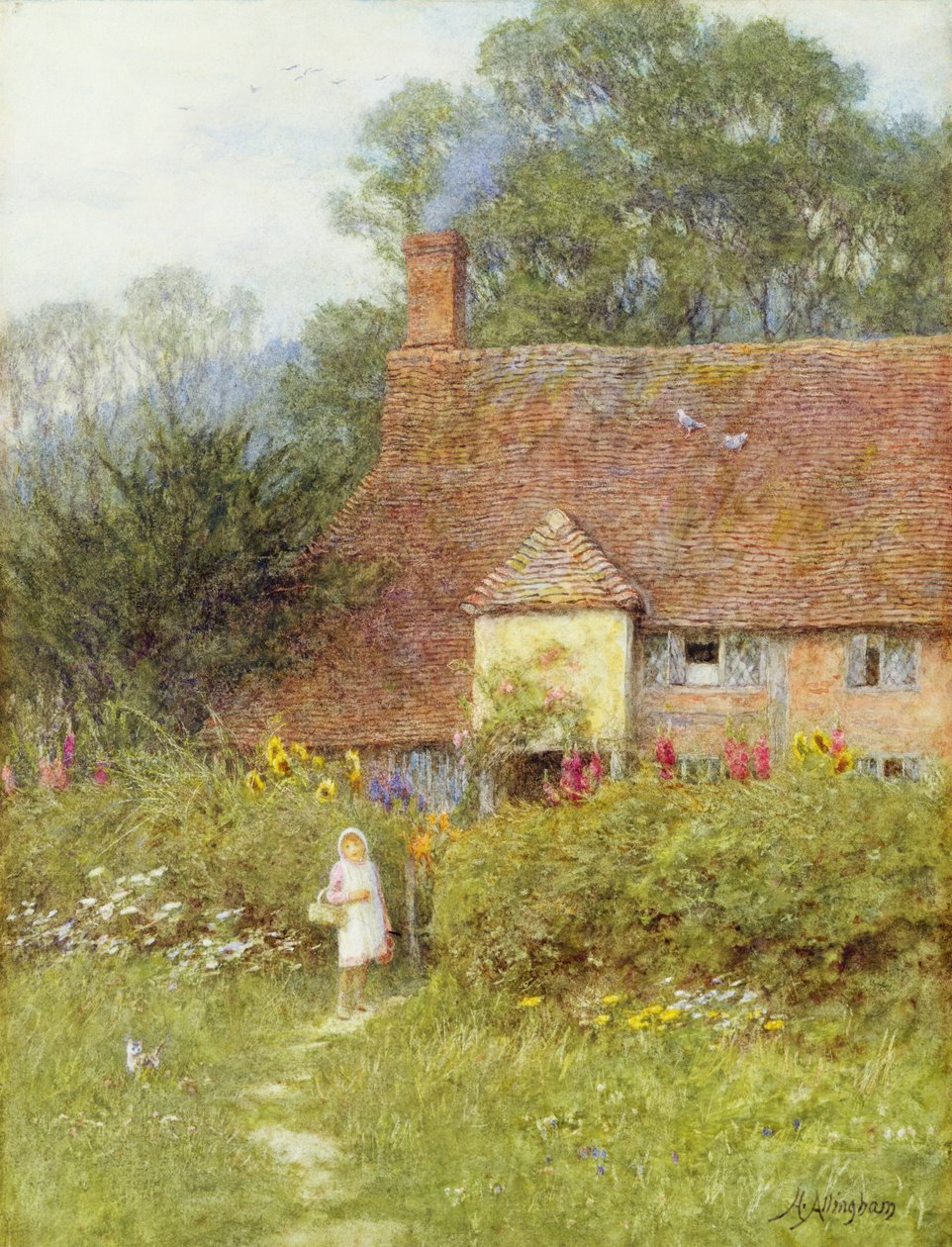 By the Cottage Gate by Helen Allingham: Buy fine art print