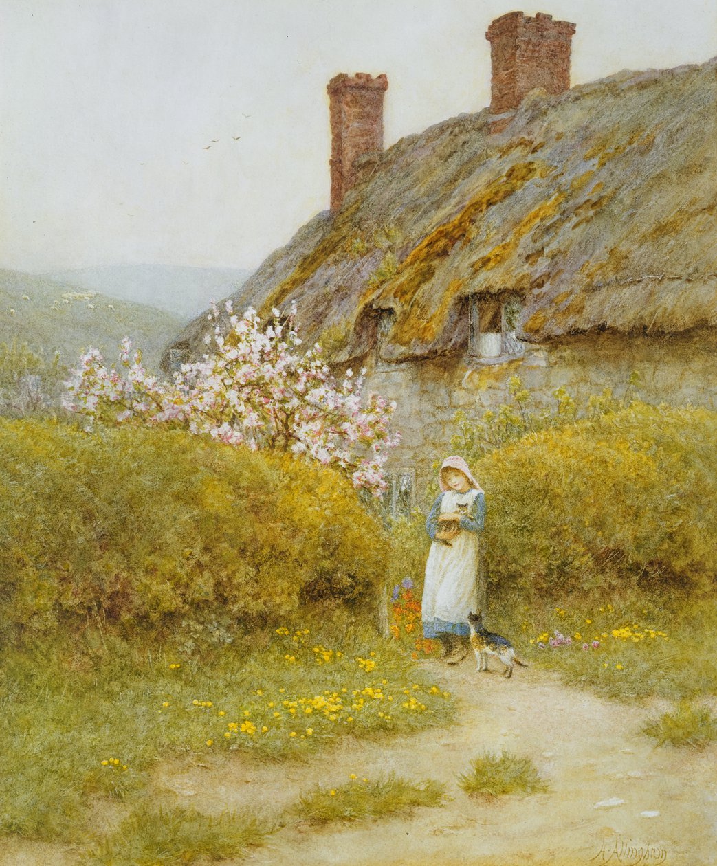 A Dorsetshire Cottage by Helen Allingham: Fine art print