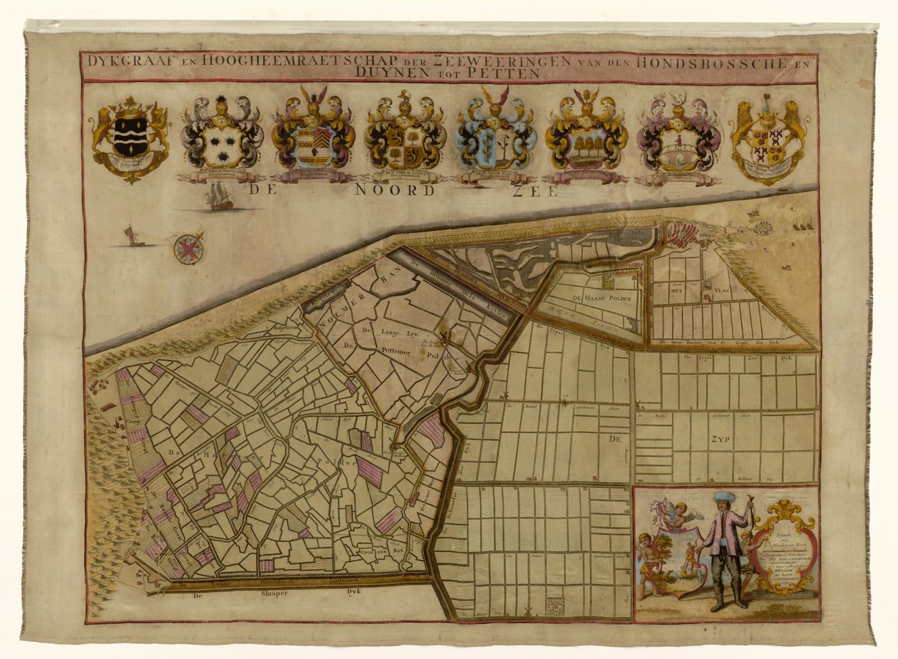 Map of the Hondsbossche Sea Defense and the Dunes at Petten