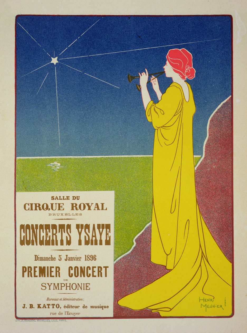 Reproduction of a Poster Advertising the 'Ysaye Concerts', Salle du ...