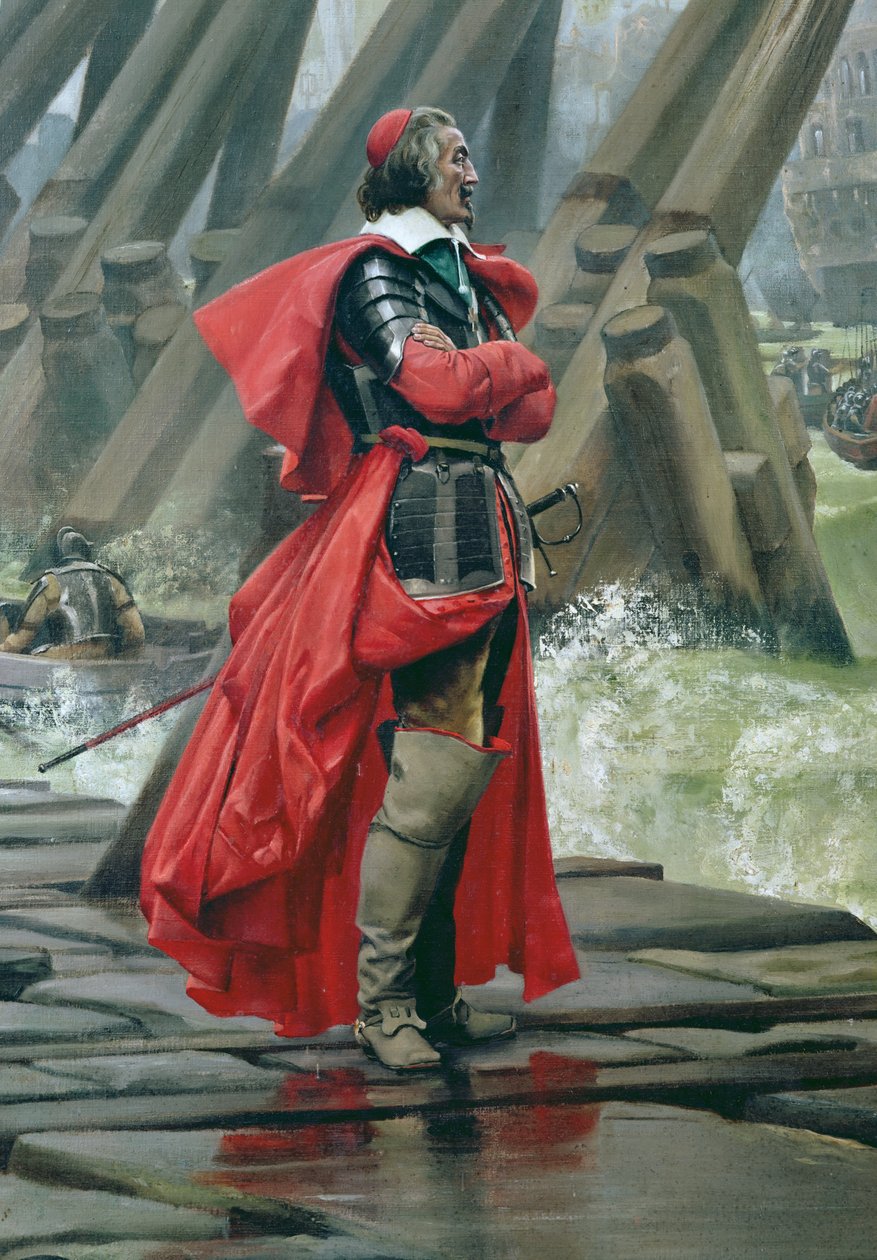 Cardinal Richelieu on the sea wall at La Rochelle (detail)