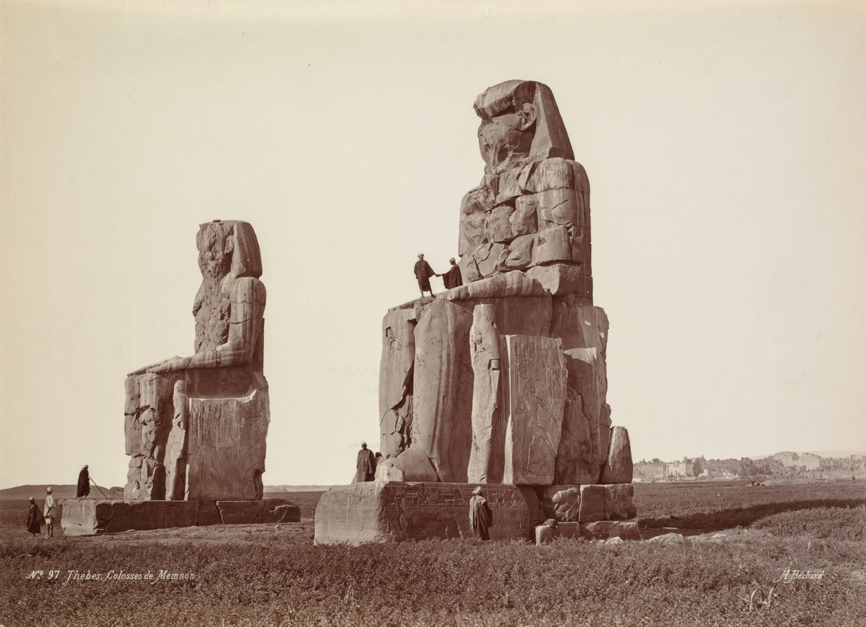 Thebes, The Colossi of Memnon by Georges Henri Bechard