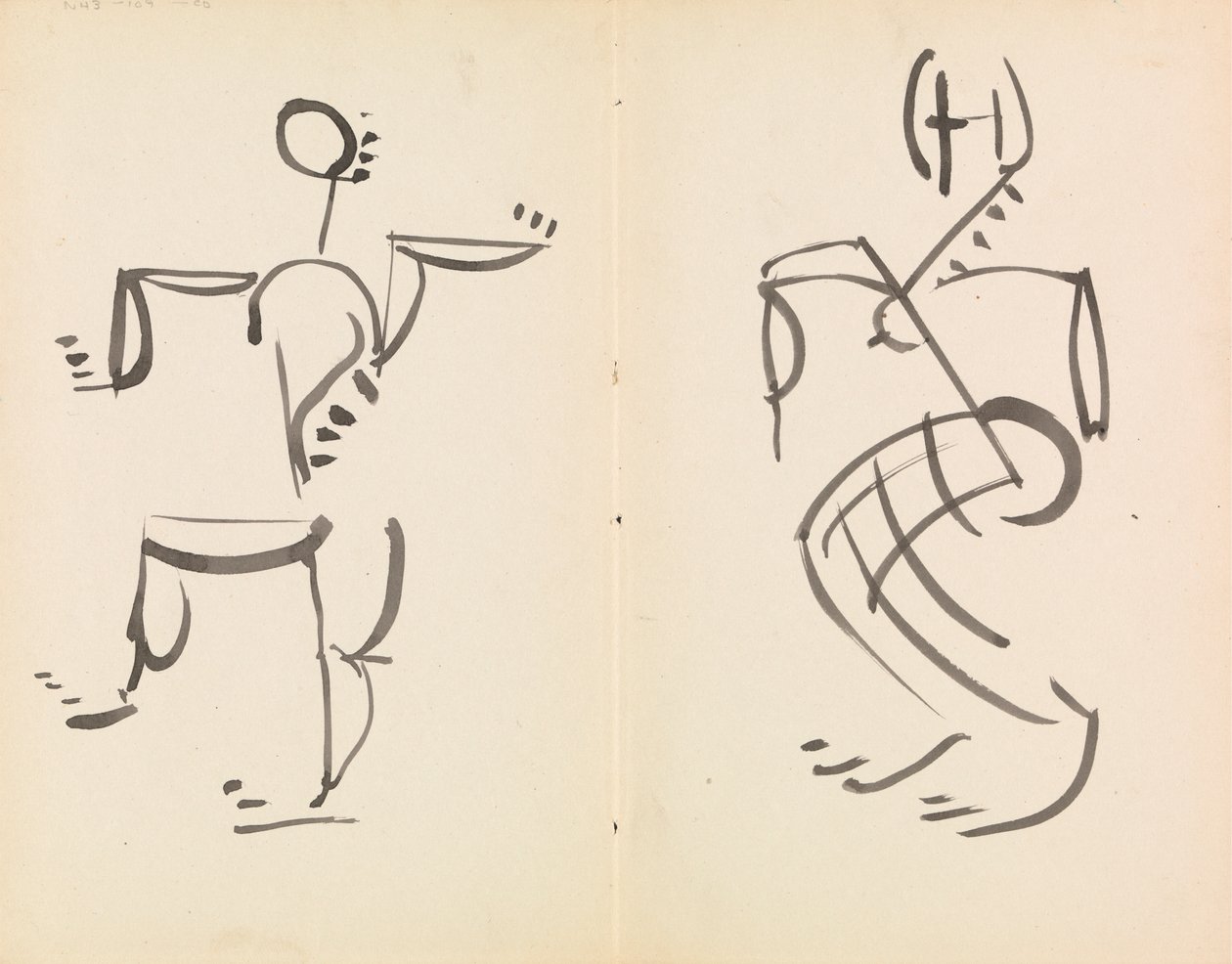 Male and Female Dancing Figures by Henri Gaudier-Brzeska
