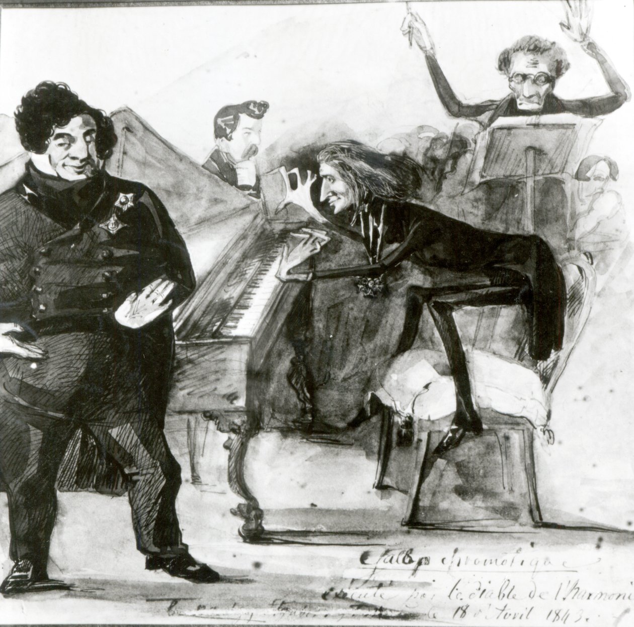 Galop Chromatique Caricature of Luigi Lablache, Franz Liszt at the ...