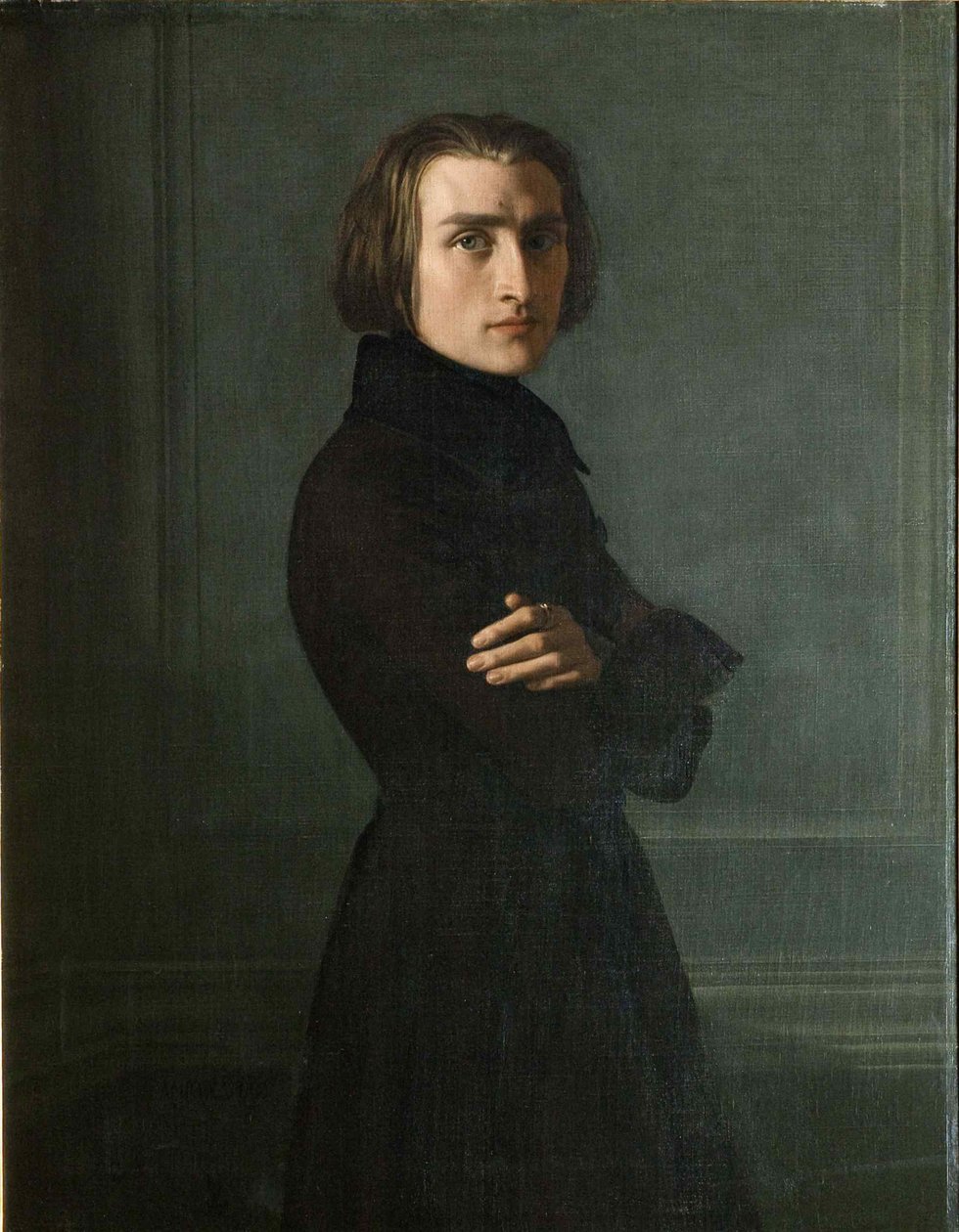 Portrait of the Composer Franz Liszt, 1839 by Henri Lehmann