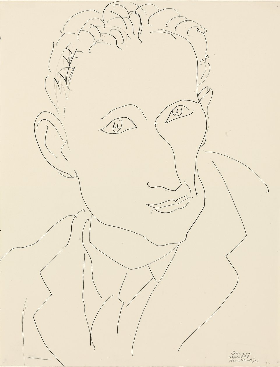 Portrait of Louis Aragon by Henri Matisse: Fine art print