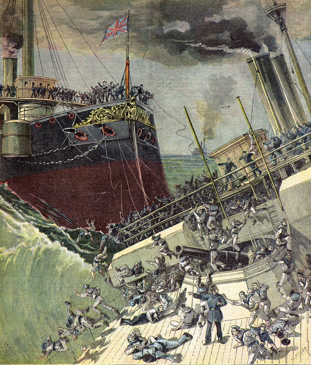 The English Ship HMS Camperdown by Henri Meyer