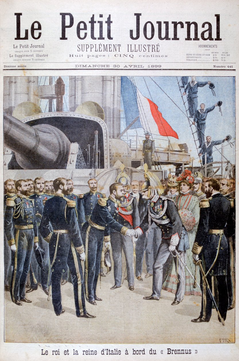 The King and Queen of Italy on Board the French Battleship Brennus