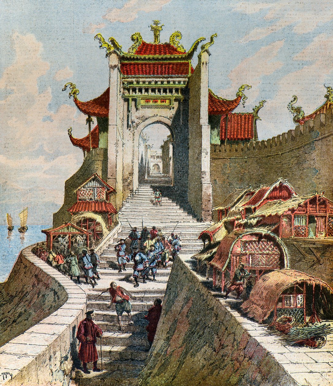 View of the Shanghai Gate by Henri Meyer: Fine art print