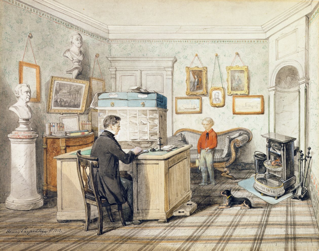 Interior of an office of works by Henry Carpenter