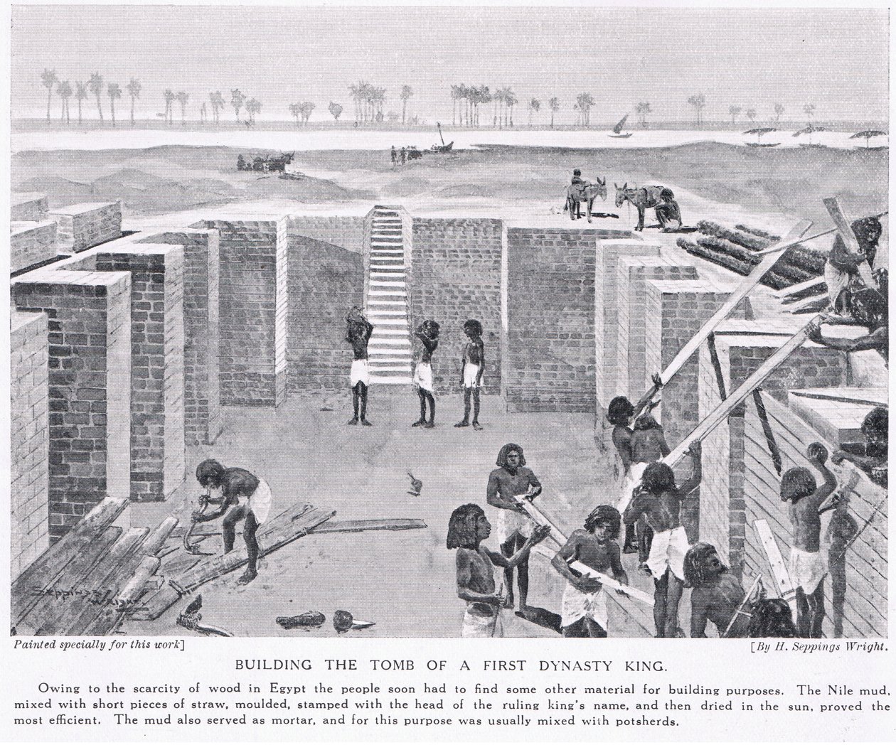 Building the tomb of a first dynasty king