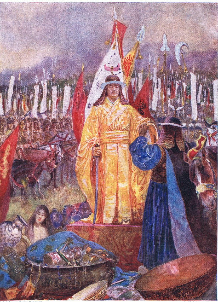 The Grand Marshall proclaimed emperor on the battlefield 824 AD