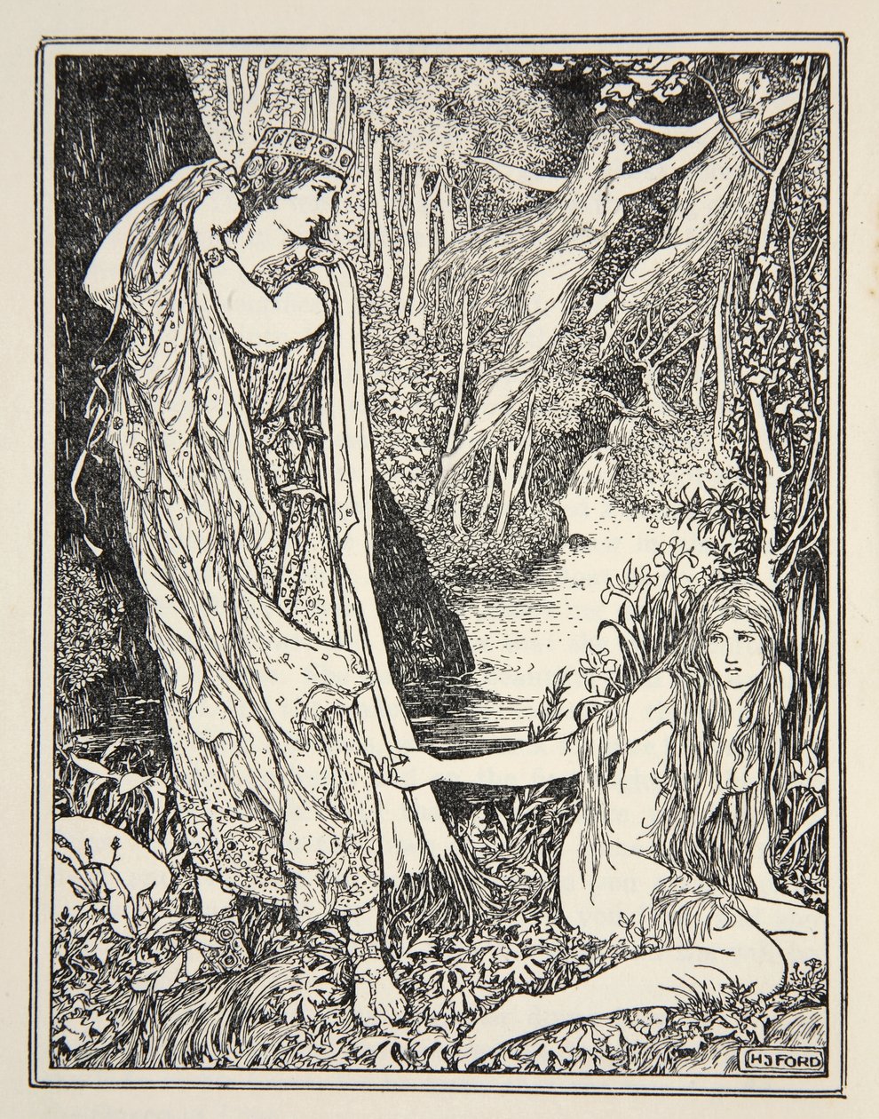 King Athamas Steals Nephele's Clothes so that She Can't Float Away with ...