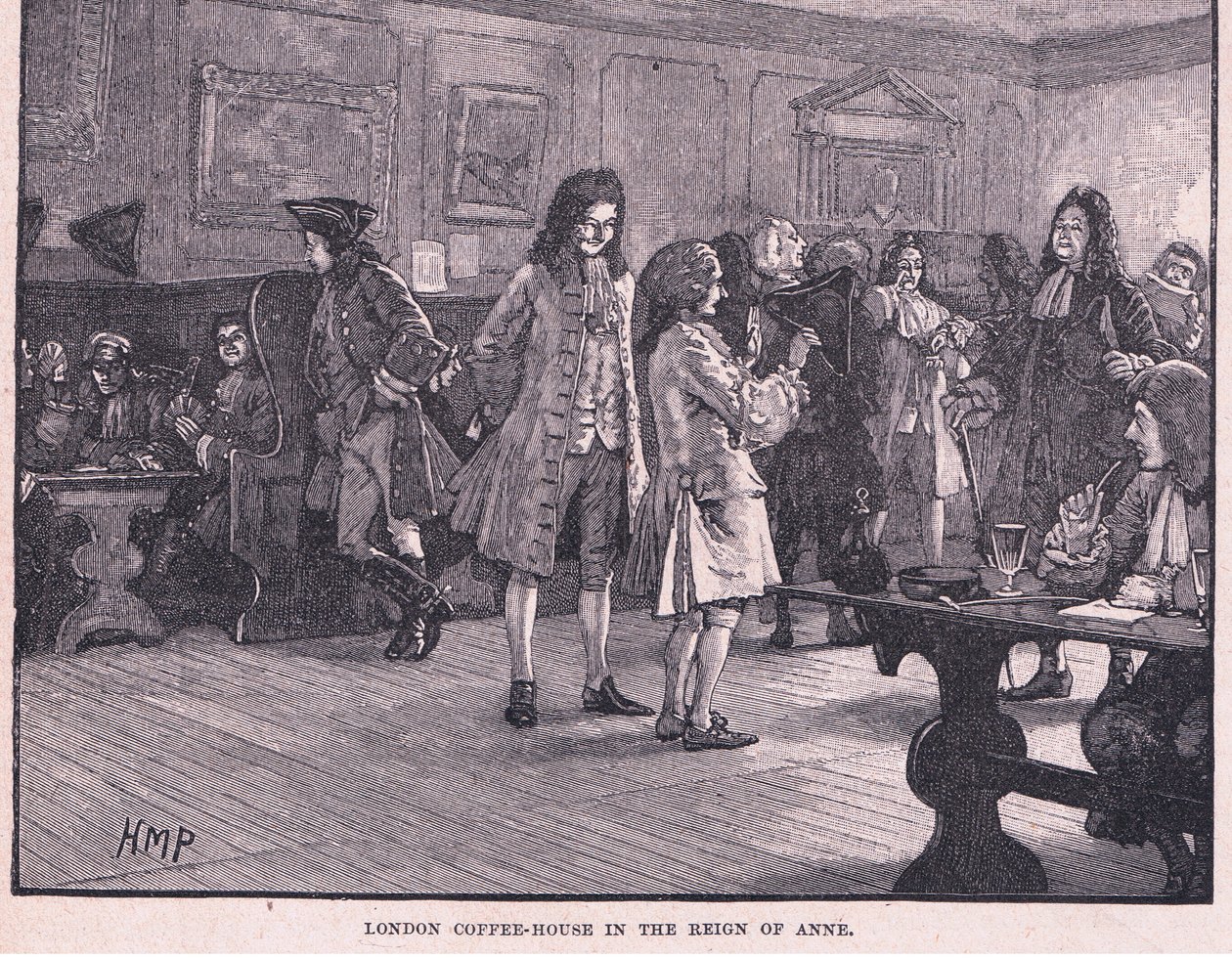London coffee-house in the reign of Anne circa AD 1710
