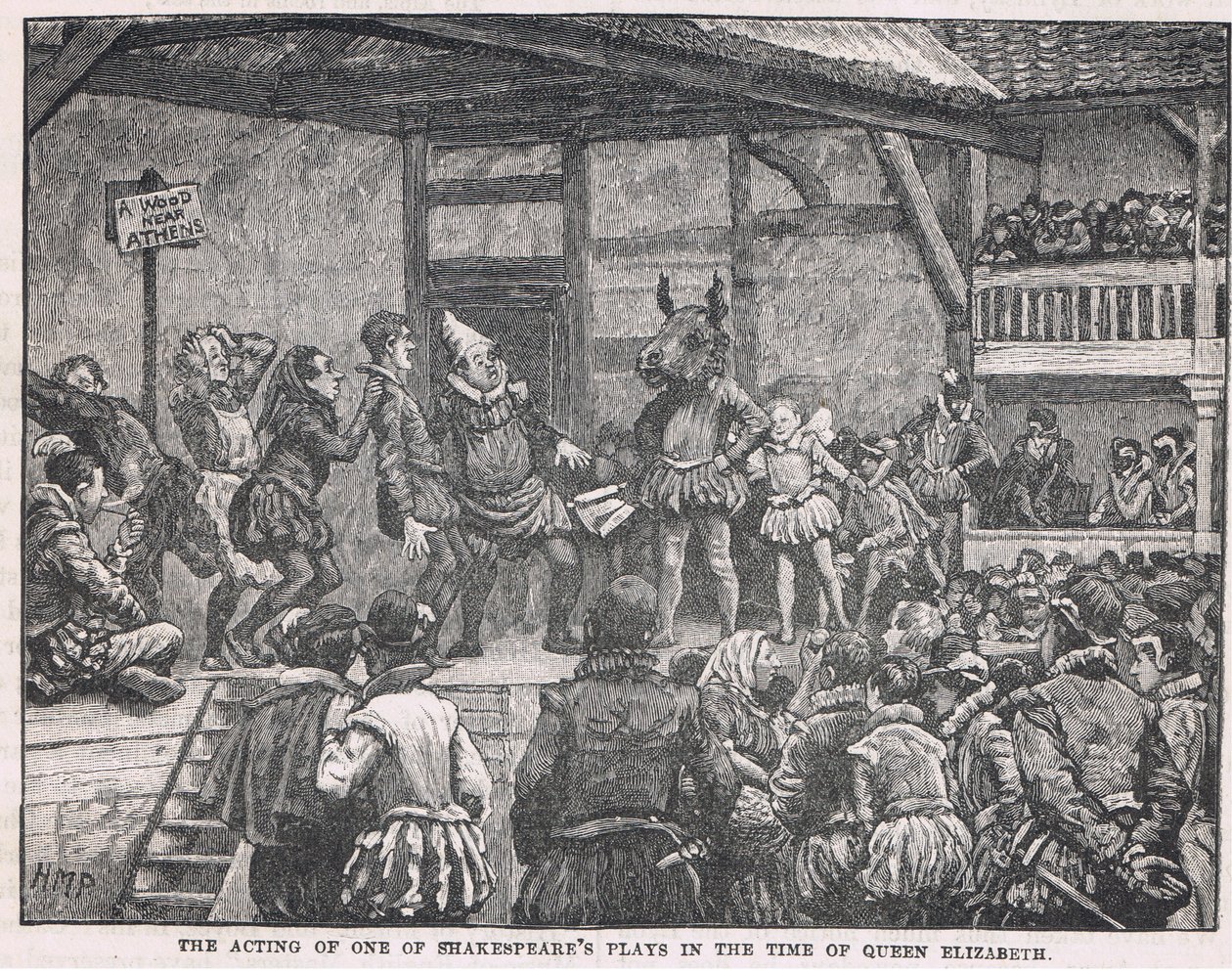 The acting of one of Shakespeare's plays in the time of Elizabeth I