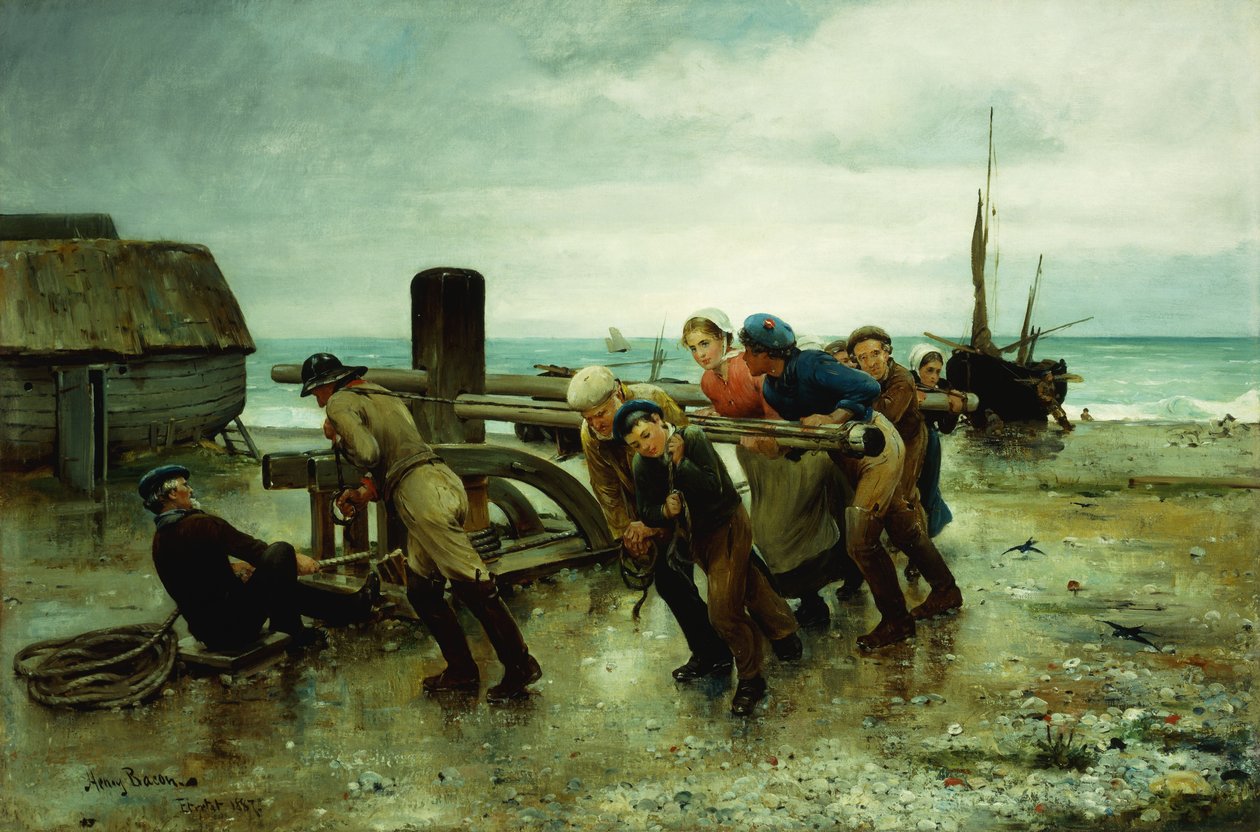 Hauling a Ship by Henry Bacon: Premium art reproduction