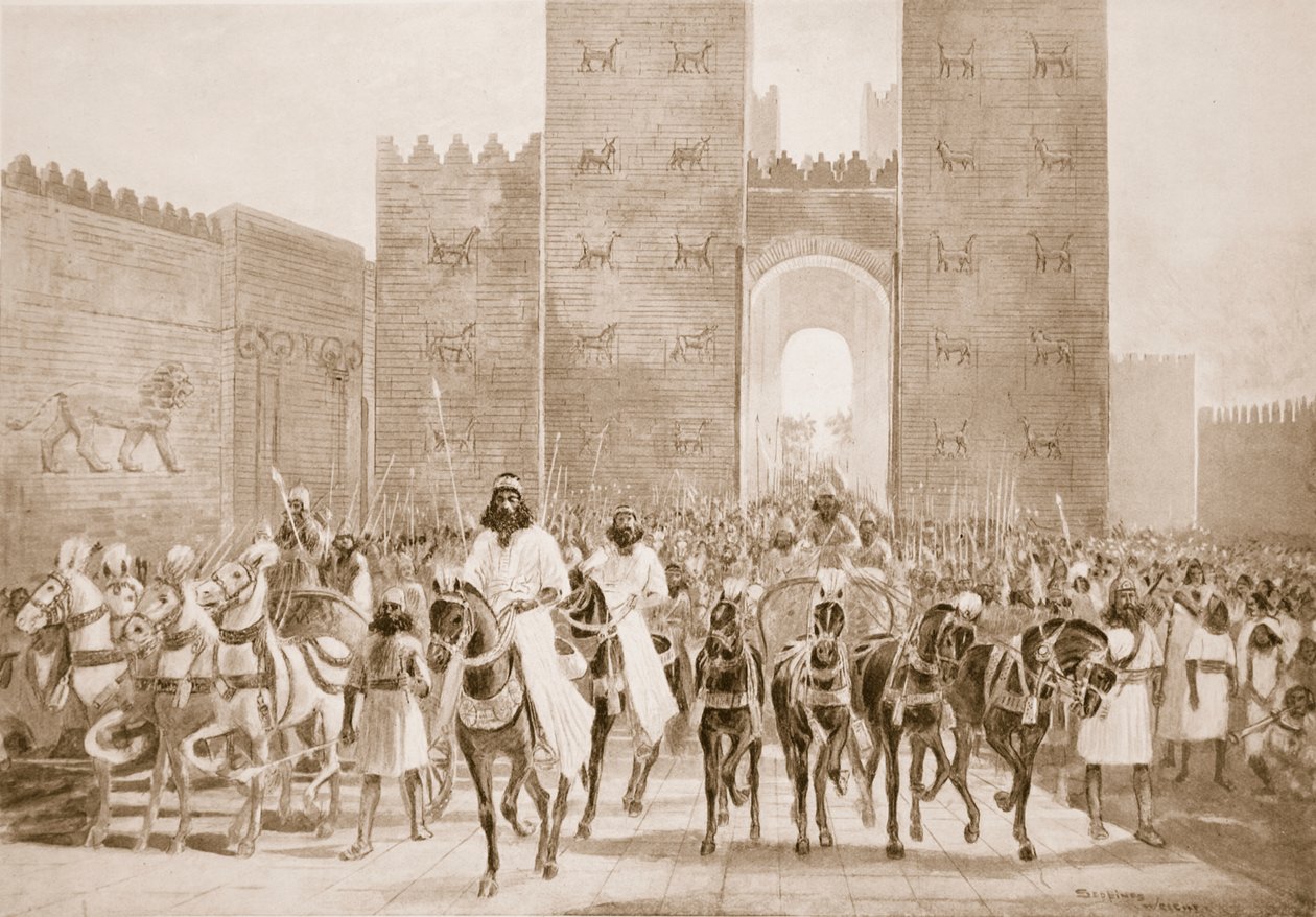 Entrance of Cyrus into Babylon, Illustration from 'Hutchinson's History ...