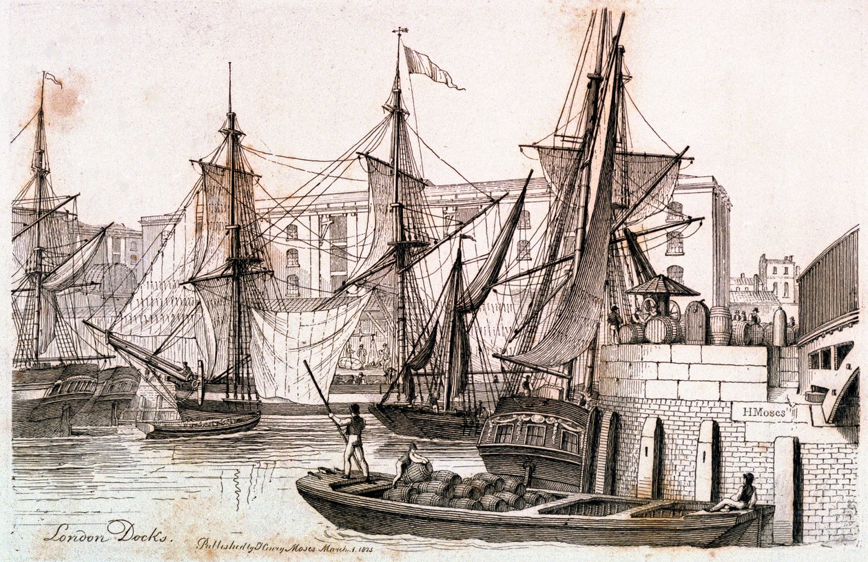 London Docks by Henry Moses: High-quality fine art print