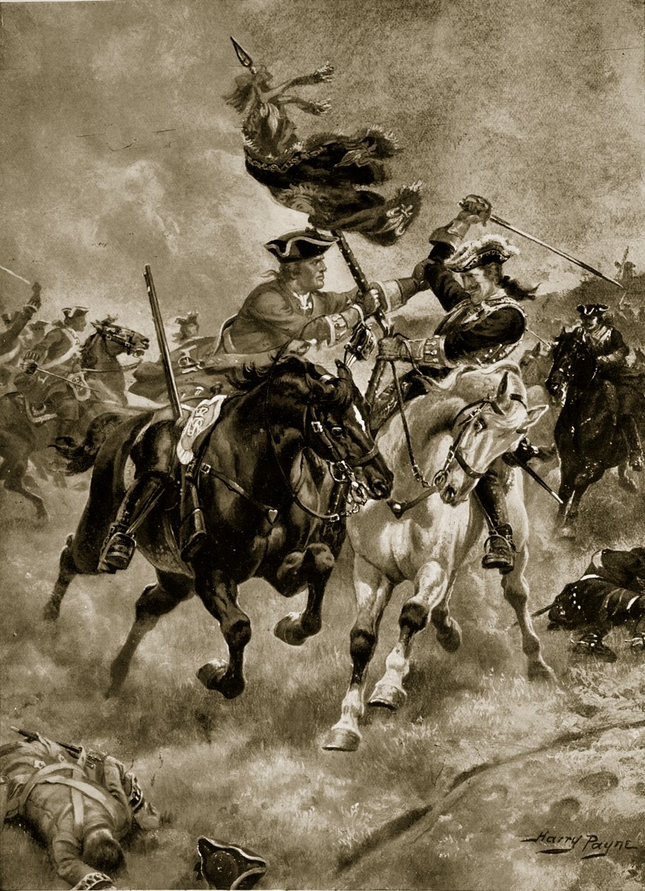 The Battle of Blenheim: The cavalry in action, illustration from ...