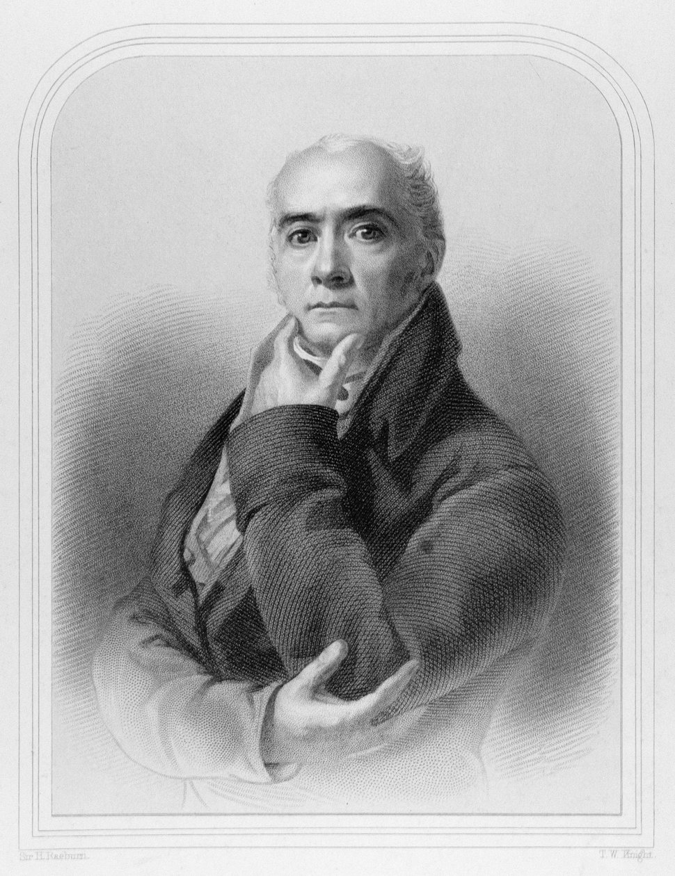 Portrait of Sir Henry Raeburn, Engraved by T.W. Knight
