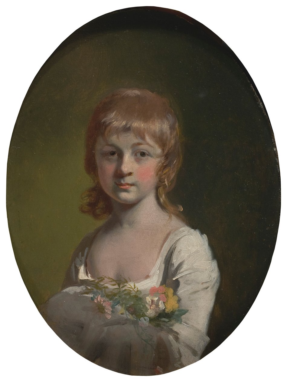 Girl with a Bouquet of Flowers by Henry Walton