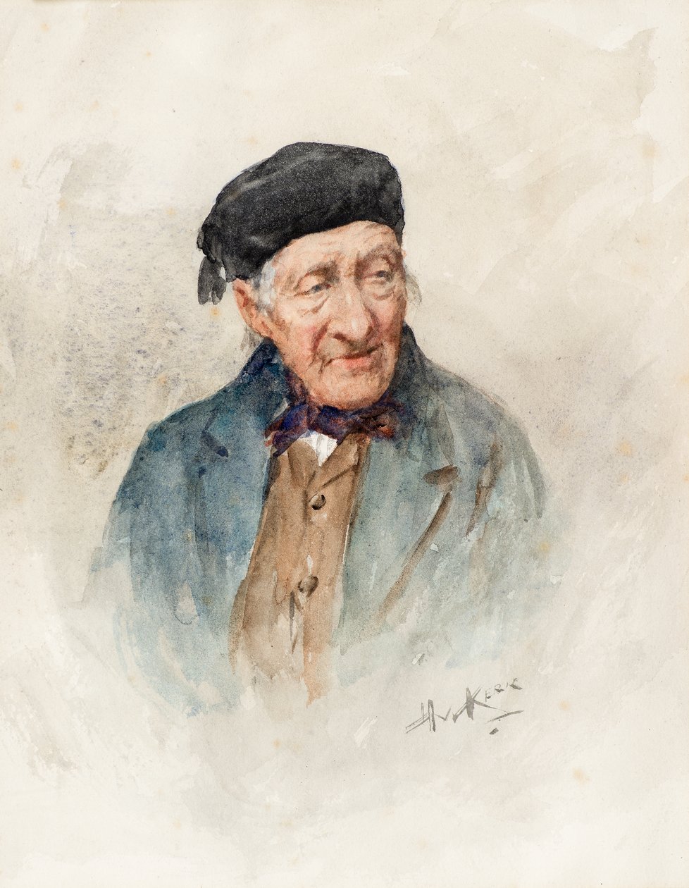 Portrait of an Old Man by Henry Wright Kerr: Fine art print