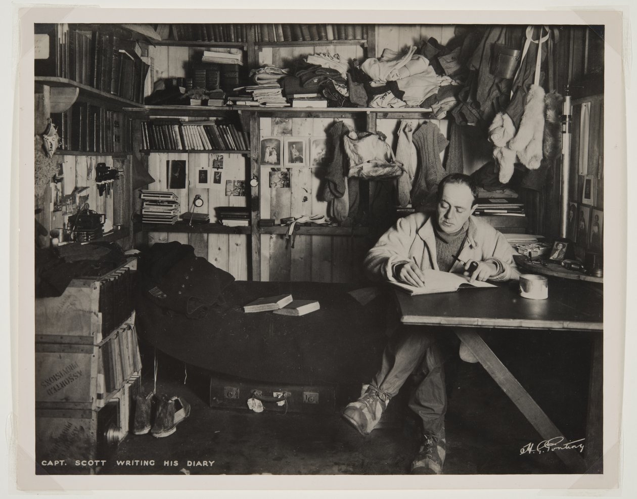 Captain Scott Writing His Diary, during the Terra Nova Expedition (1910 ...